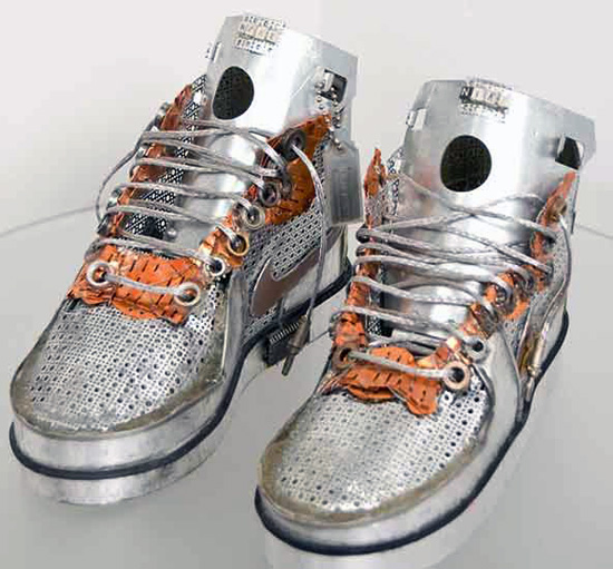recycled metal sneakers