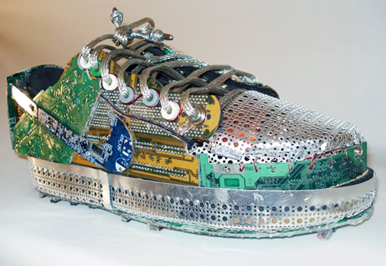 recycled metal sneakers