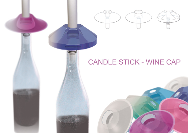 CANDLE STICK WINE CAP | designboom.com