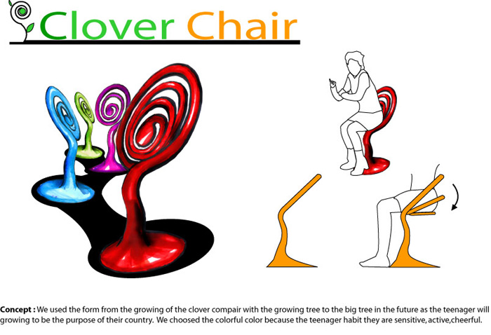 clover chair | designboom.com