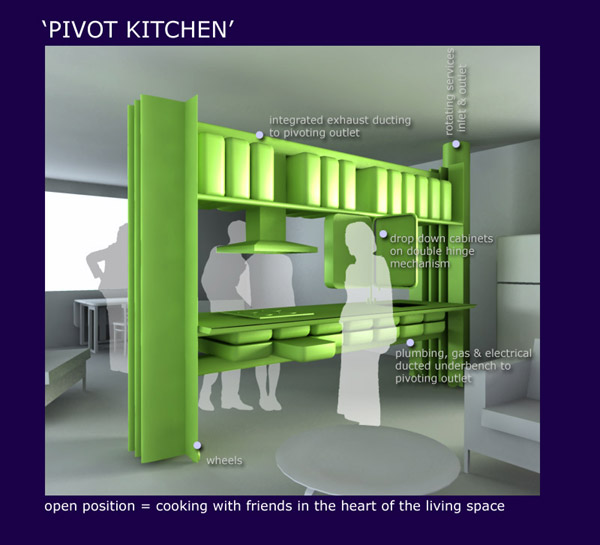 pivot kitchen | designboom.com