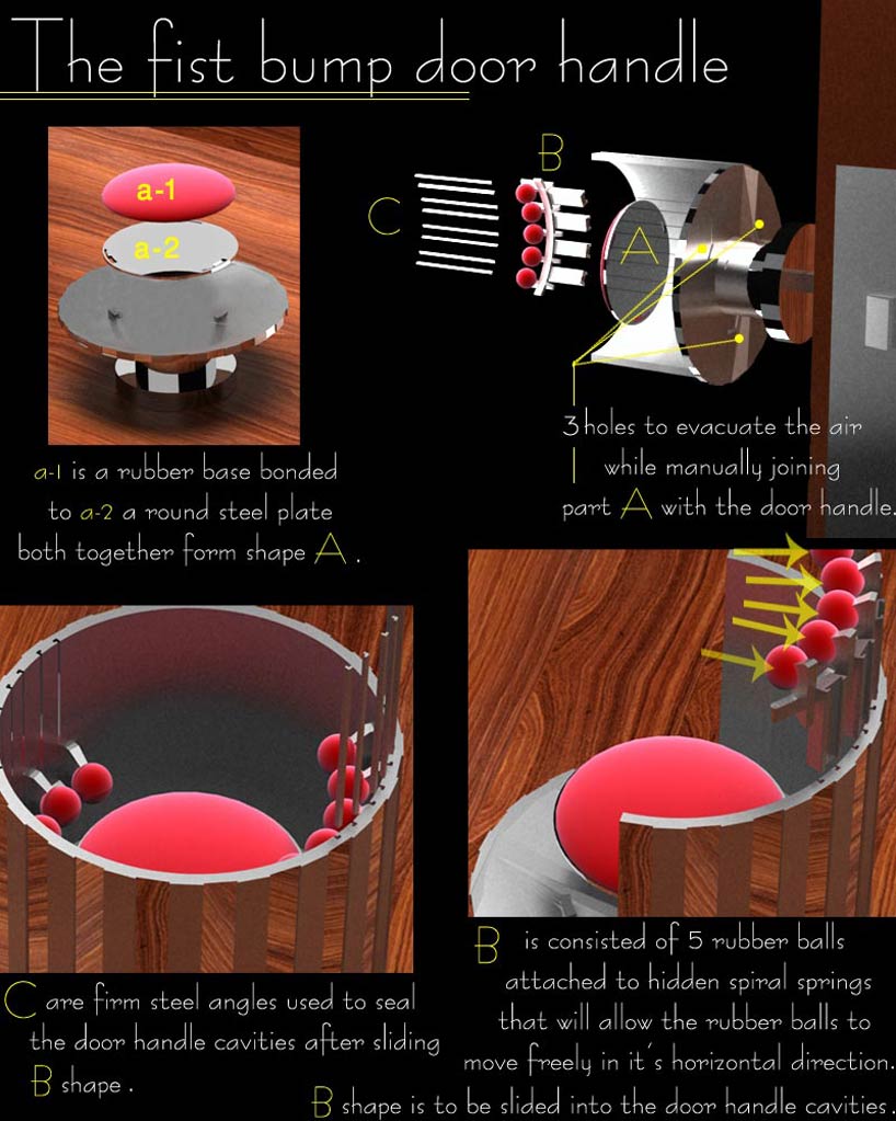 fist bump door handle | designboom.com