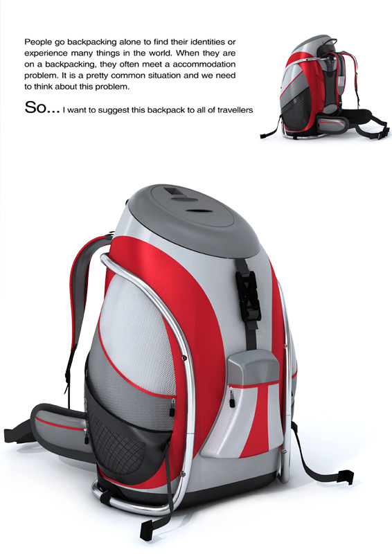 camping backpack | designboom.com