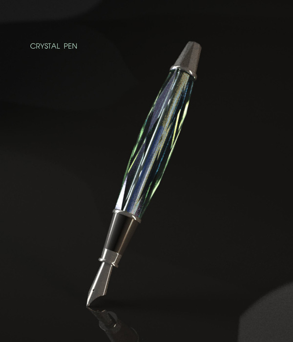 crystal pen | designboom.com