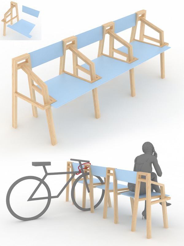 cycle rack bench | designboom.com