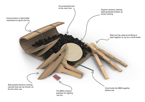 completely disposable bbq concept | designboom.com