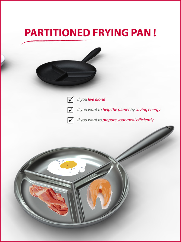 Partitioned Frying Pan | designboom.com