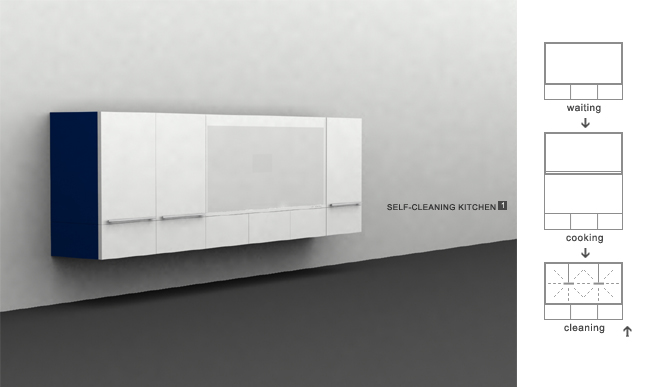 self cleaning kitchen | designboom.com