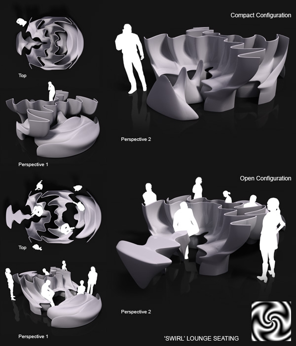 Swirl Lounge Seating | designboom.com