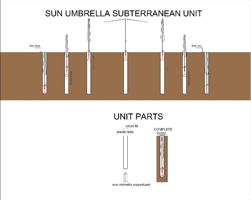 SUSU Sun Umbrella Subterranean Unit | designboom.com