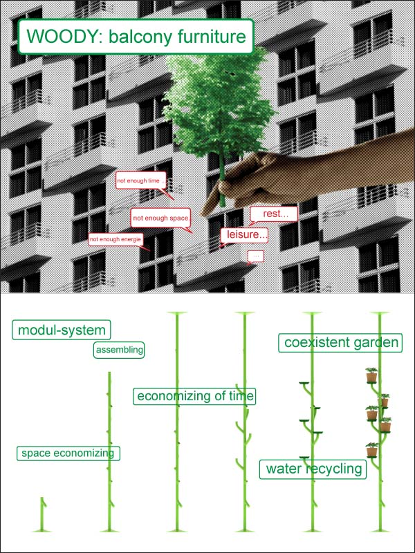 woody: balcony furniture | designboom.com
