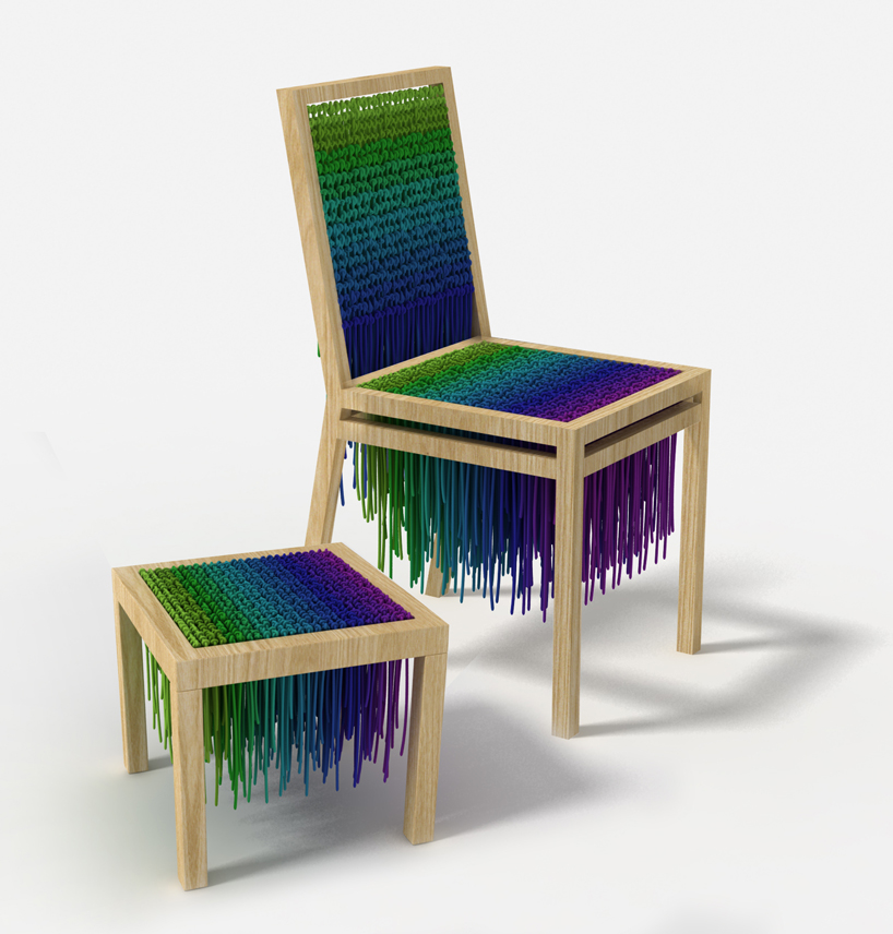 Wool Chair and Stool | designboom.com