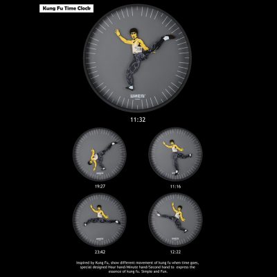 Kung fu time clock shows a classic image of chinese martial arts ...