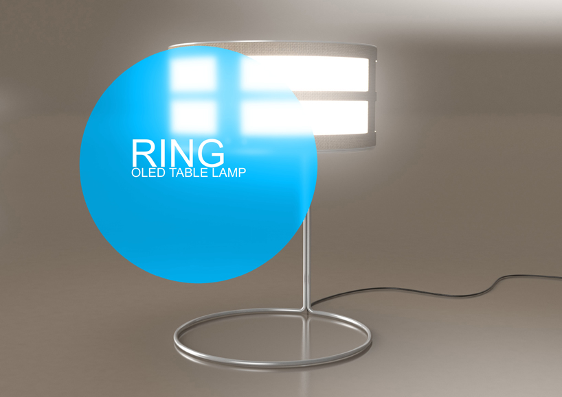 ring oled table lamp | designboom.com