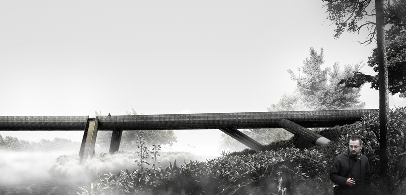 UGO architecture sets twig bridge over bug valley in poland