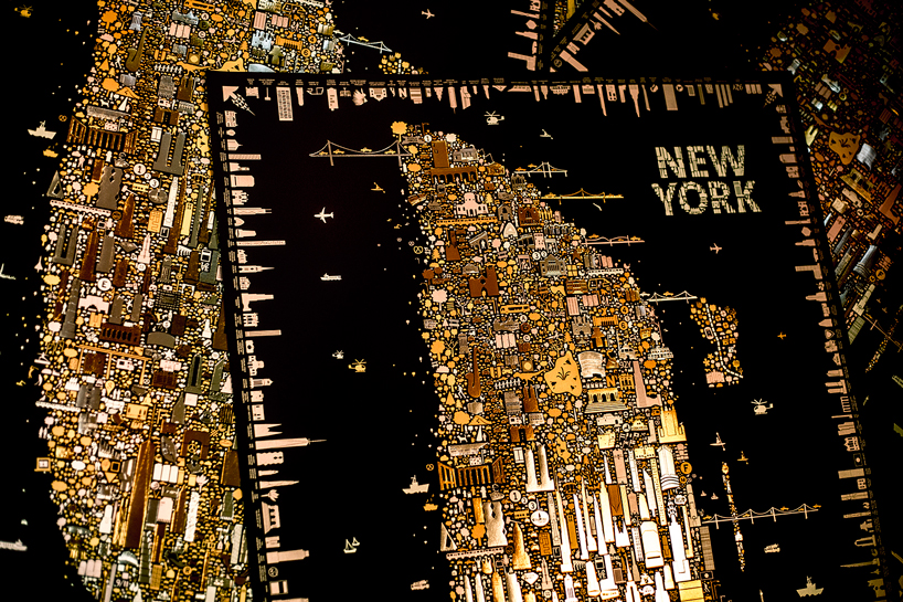 rafael esquer unveils klimt like poster of new york at night