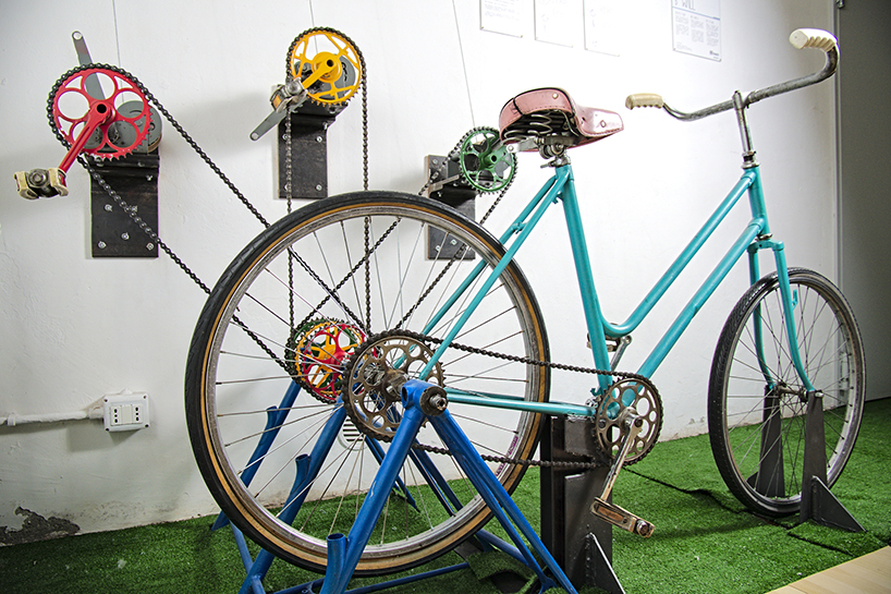 farwaste bwall experiments with bikes to activate folding wall