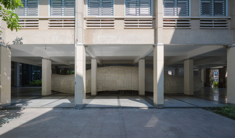 a21studio uses bamboo and poonah paper to build cocoon pavilion in saigon