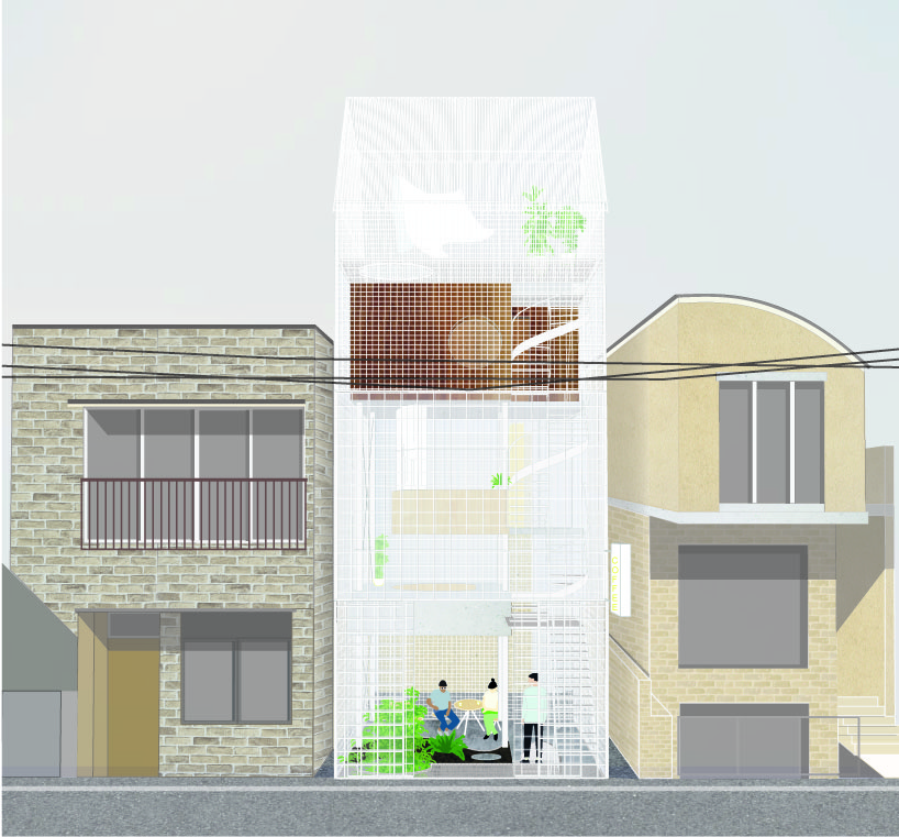 the shoji house project is a vertical and translucent residence in ...