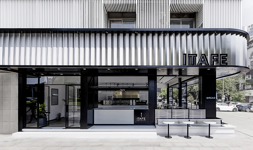 daylab's ITAFE tea shop in yiwu, china, features openable façade