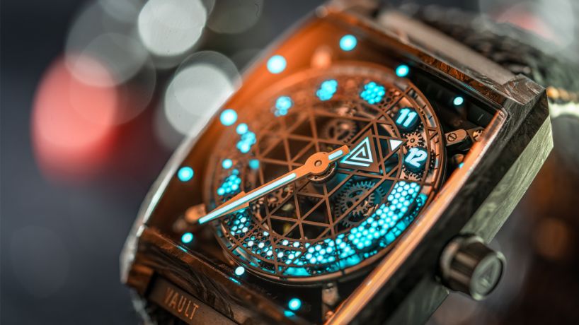 latest watch by VAULT features glowing minute hands, 3D numerals and ...