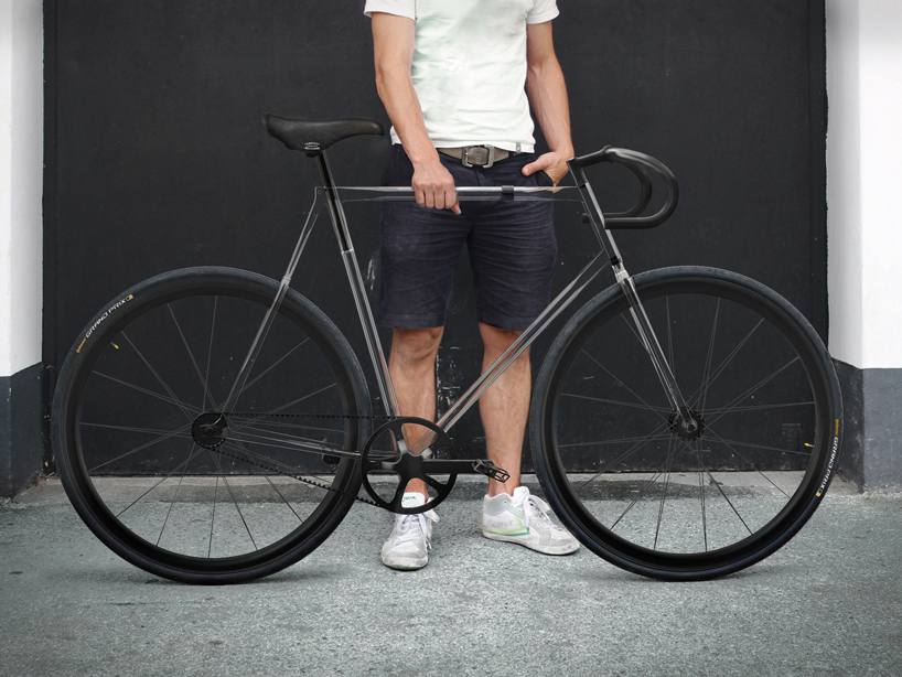 clarity bike by designaffairs studio has a fully transparent frame