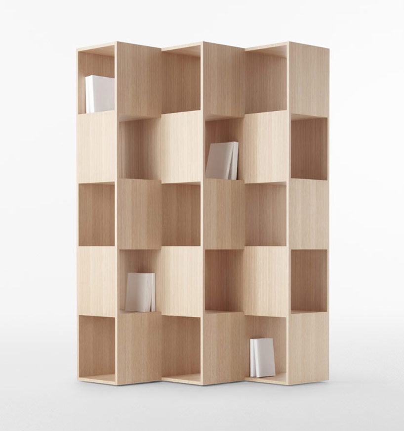 nendo: wooden fold shelf for conde house