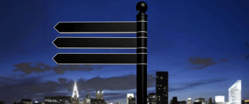 points the most advanced directional sign by BREAKFAST