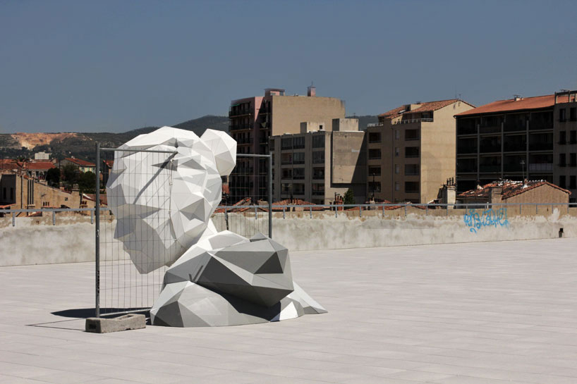 polygonic face sculpture by david mesguich