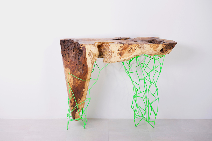 maximo riera manufactures the millennial console collection from ancient trees
