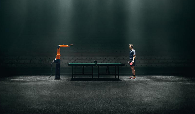 table tennis champion plays against KUKA, fastest robot in the world