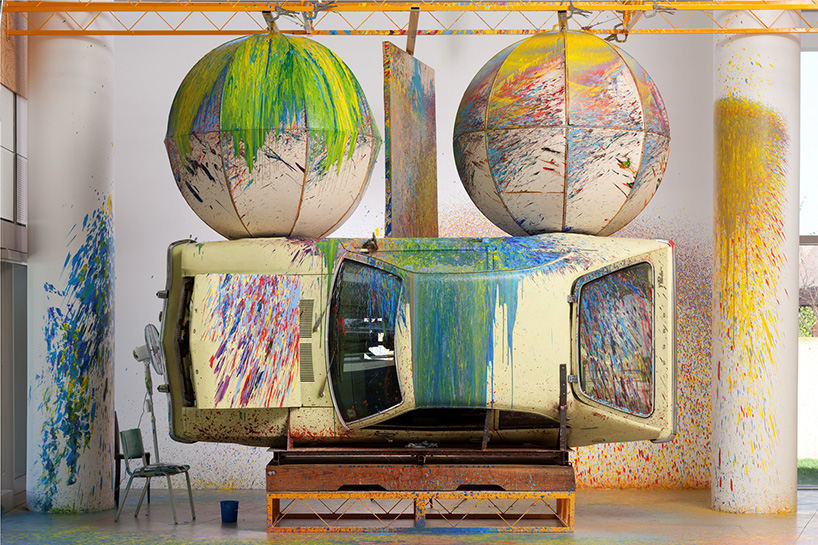 performative paint sculptures by richard jackson