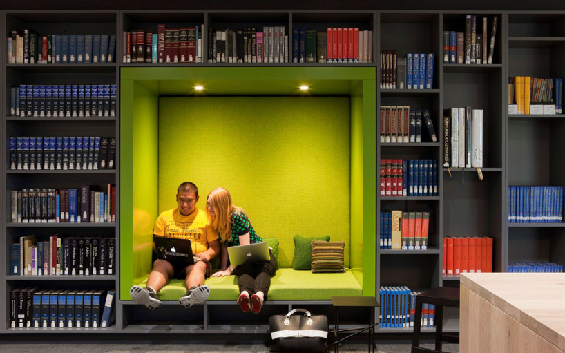 raheen library by woods bagot references texture of paper