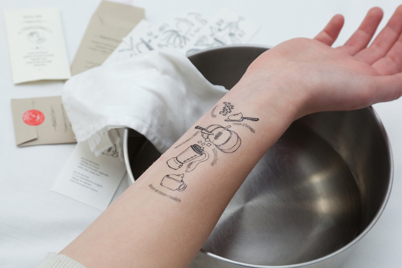 i tradizionali tattoo recipes are applied onto arm for cooking