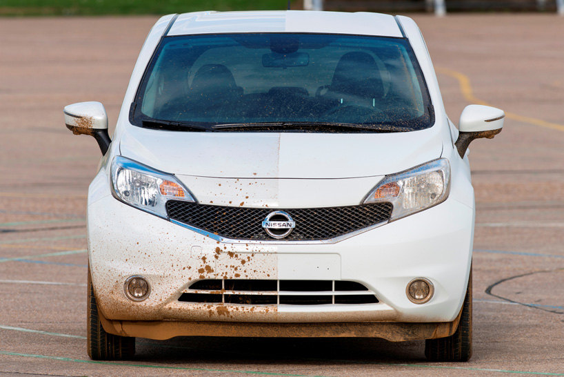 nissan develops a self-cleaning car using super-hydrophobic paint