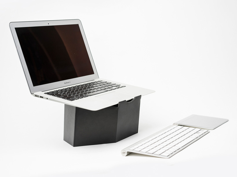 pillar: a portable and collapsable cardboard laptop stand by sruli recht