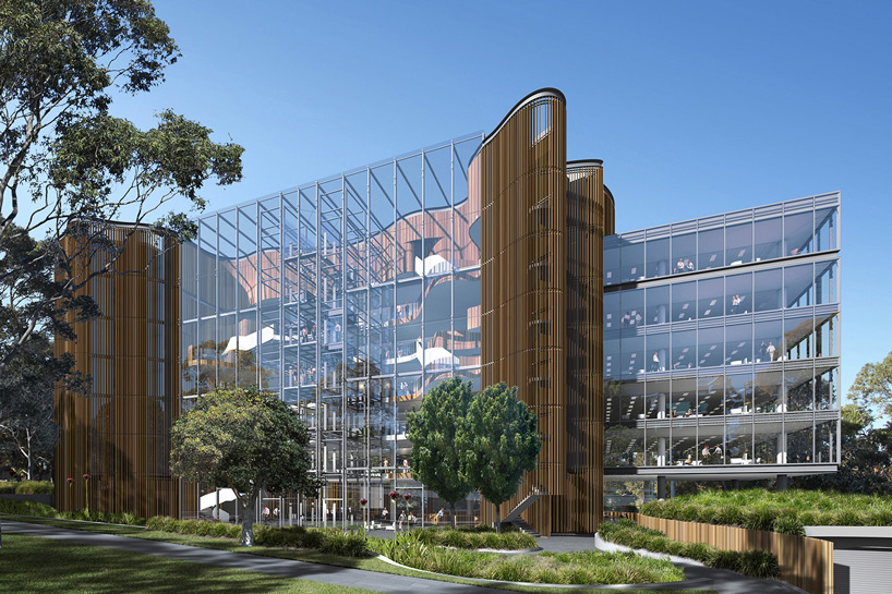 HDR | rice daubney curves wood walls through novartis australia HQ