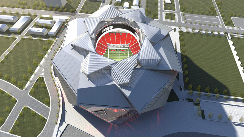 360 architecture covers new atlanta stadium with 8-sided operable roof
