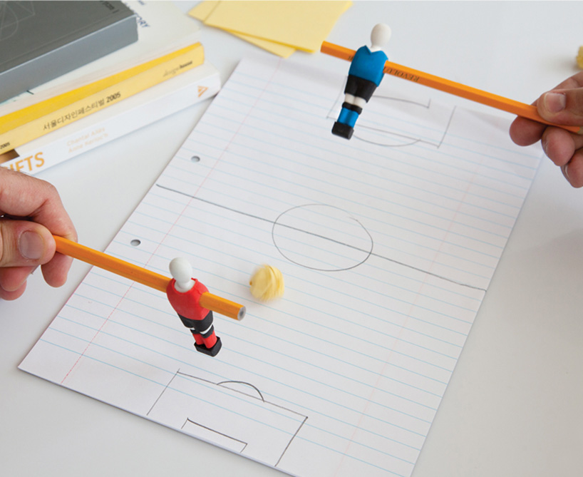 penball by peleg design brings foosball to your desk
