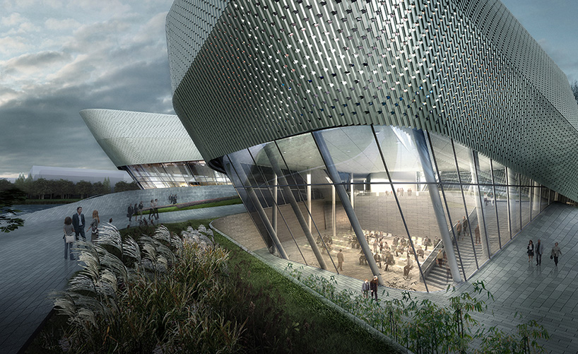 playze + schmidhuber use chinese ribbon dance for exhibition center design