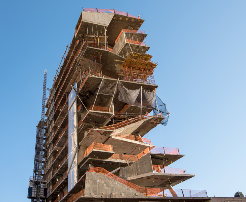 folded slabs of DS+R-designed columbia medical center take shape in NY