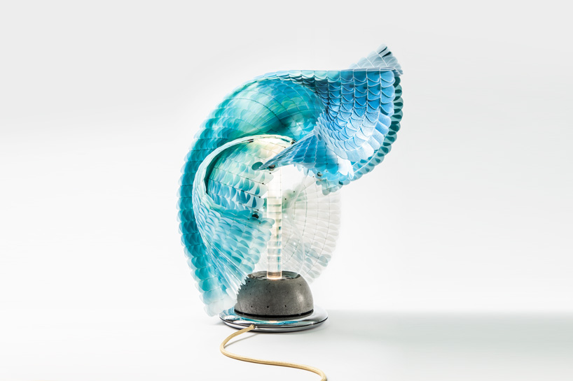 laokoon design shapes dynamic enso lamp from malleable textile