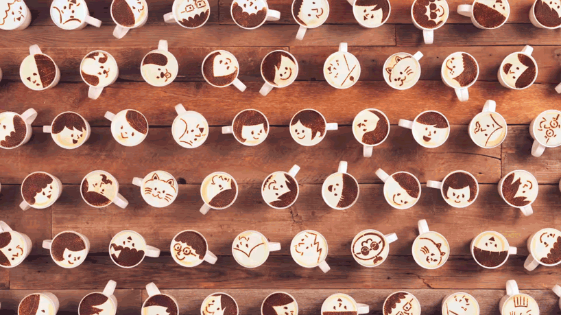 japanese coffee brand animates stop-motion story with 1000 latte artworks