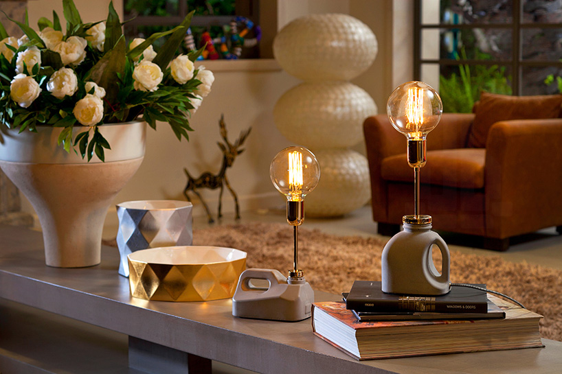 alon design studio molds concrete jerrycans for lighting fixtures