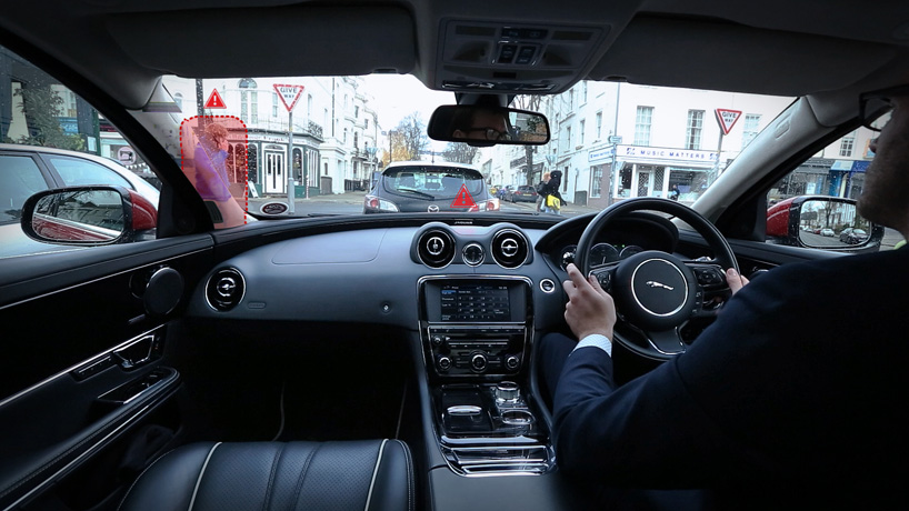 jaguar land rover 360 virtual urban windscreen uses heads-up display