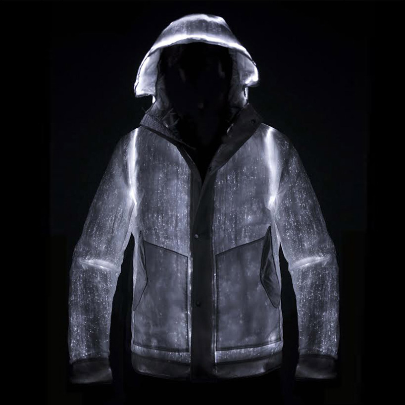 nemen LED jacket weaves optical fibers within nylon and steel fabric