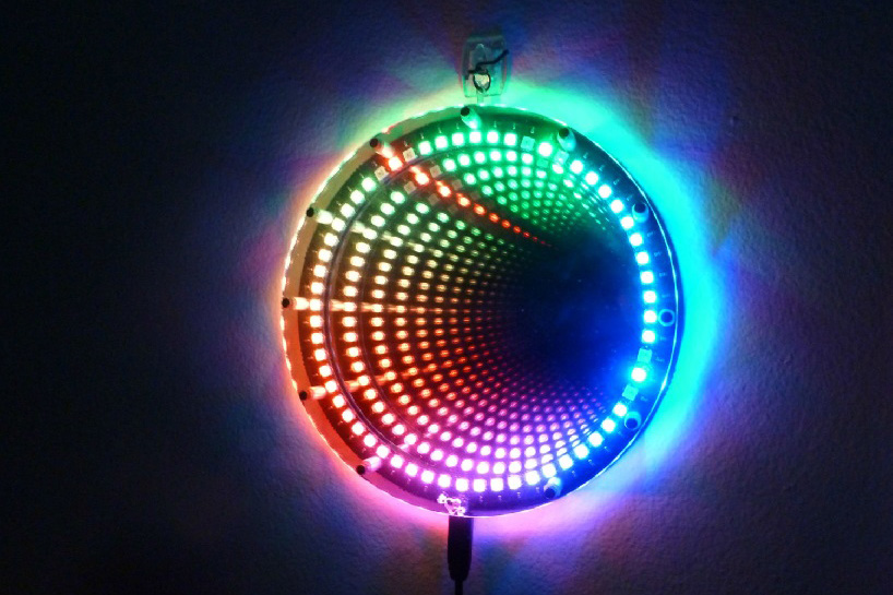 infinity mirror clock by soniktech creates an endless void of color