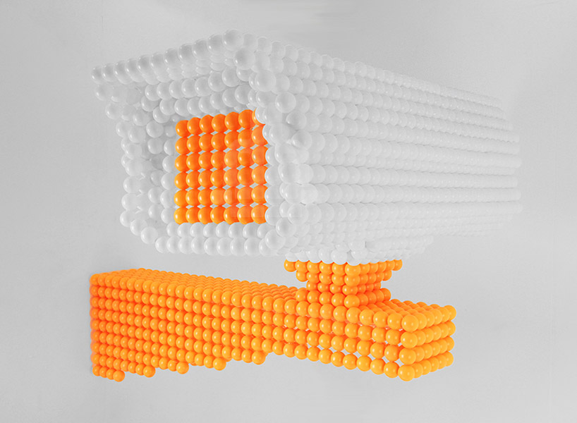 liam hopkins handcrafts sculptures from ping pong balls