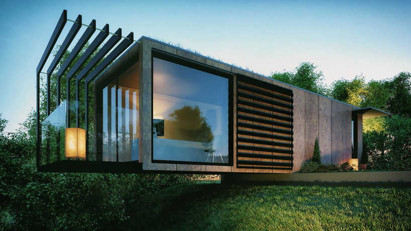 patrick bradley designs cantilevered shipping container office