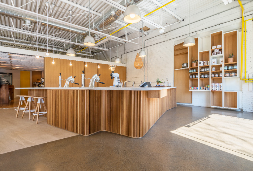 williamson chong designs tasting bar for pilot coffee roaster in toronto
